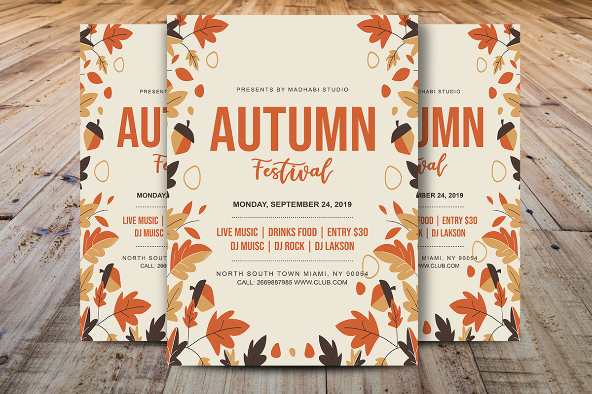 Autumn Festival Flyer Template, a Flyer Template by Madhabi Studio