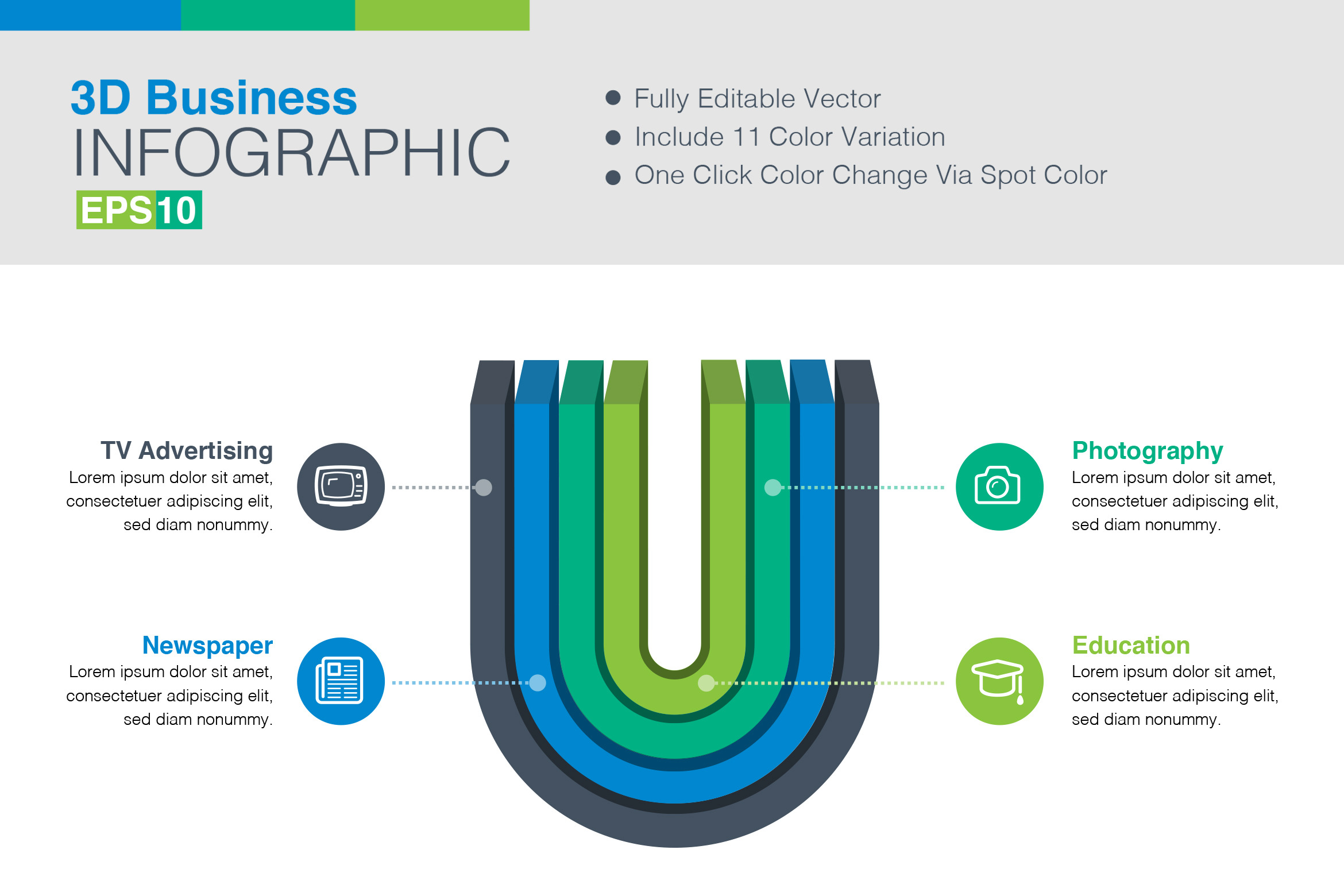 3D Vector Infographic, an Outline Icon by ContestDesign