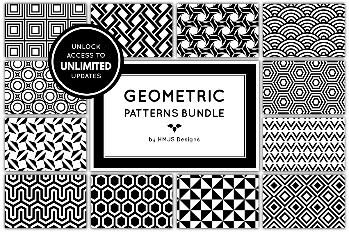Geometric Patterns Bundle, a Pattern Graphic by HMJS Designs