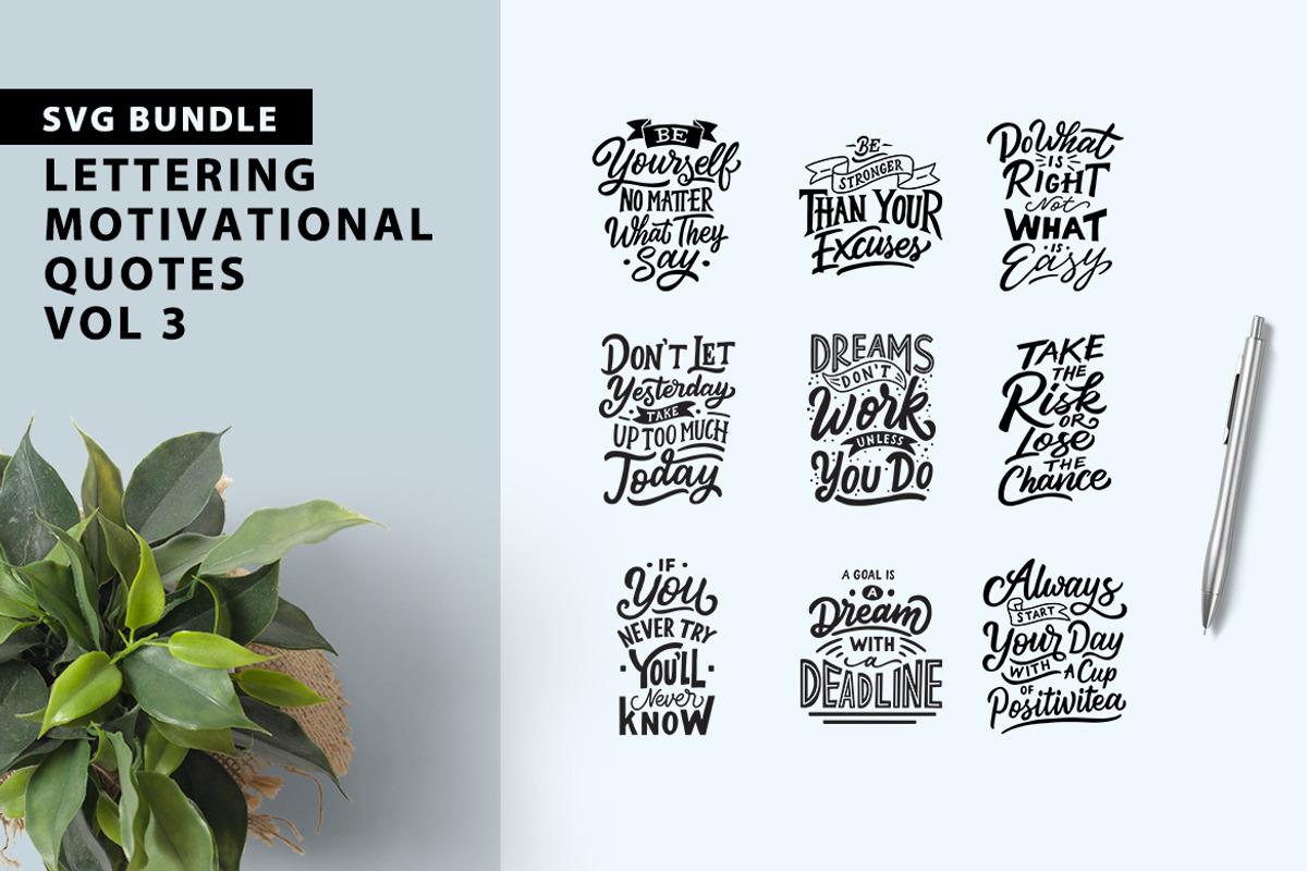 Lettering Motivational Quotes Vol 3, a Decorative Illustration by Weape ...