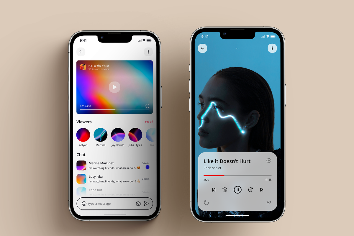 Music app UI Kit ( Figma), an UI Kit Template by Julia Shagofferova