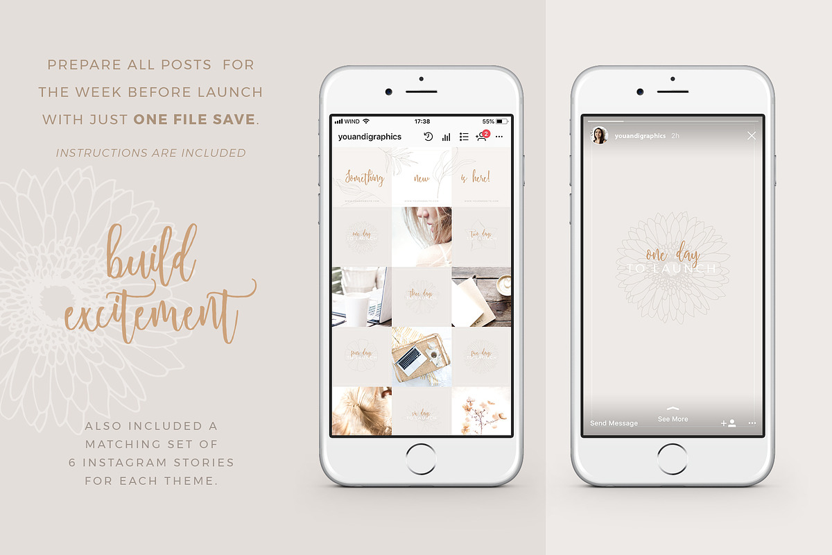 Countdown IG Posts and Stories, a Social Media Template by Youandigraphics