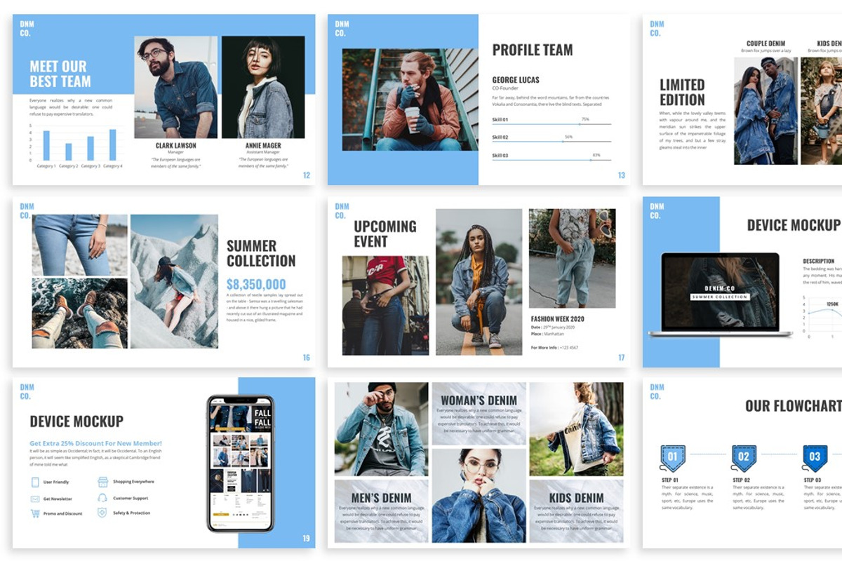 Denim - Fashion Powerpoint Template, a Presentation Template by ...
