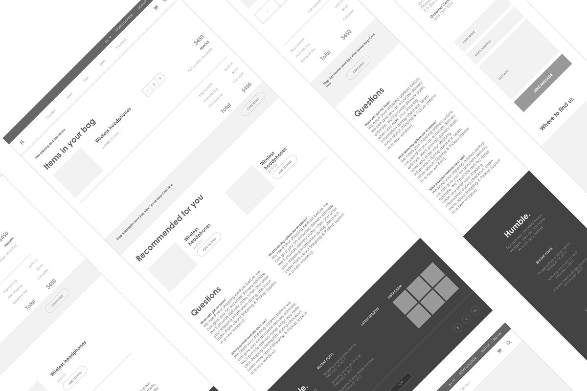 Axure responsive Ecommerce template3, a Wireframe Template by Humble UX