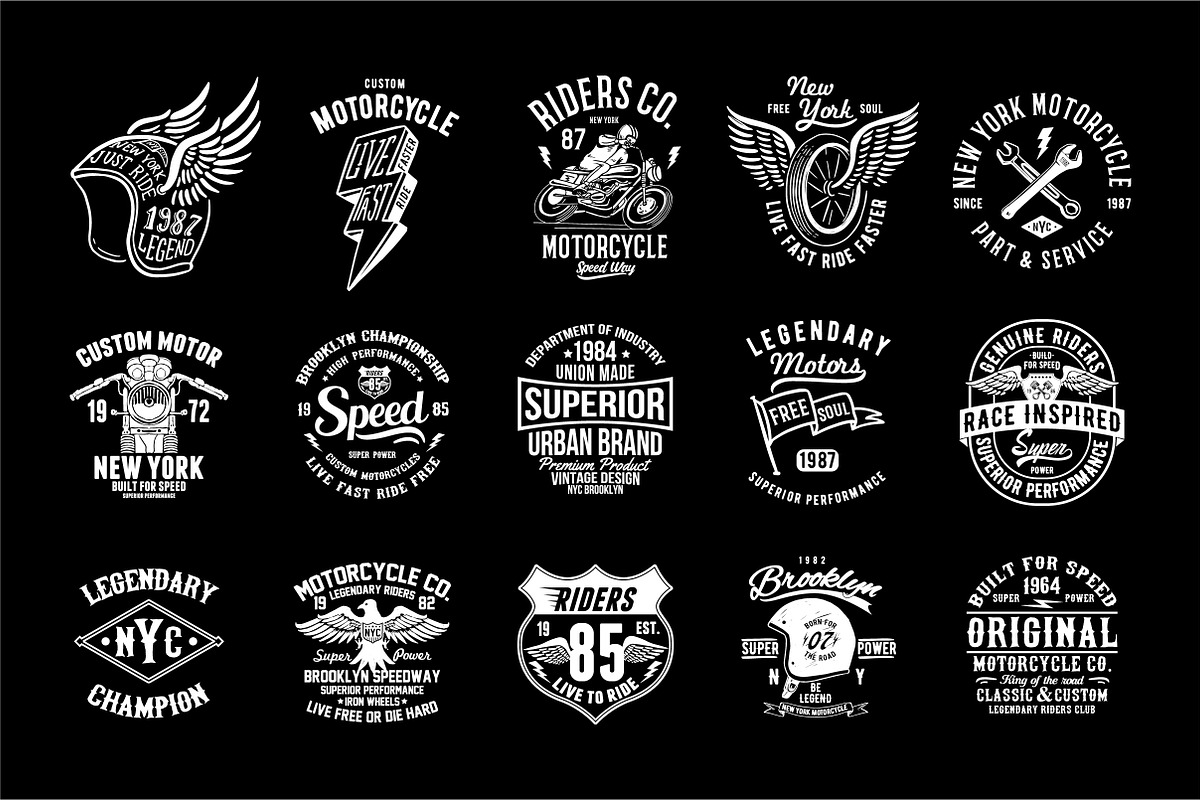 15 Vector motorcycle artworks, an Illustration by cd-design.co