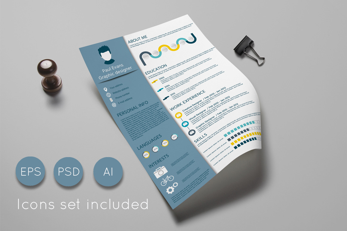 Resume template and Cover letter, a Resume Template by UTM Studio