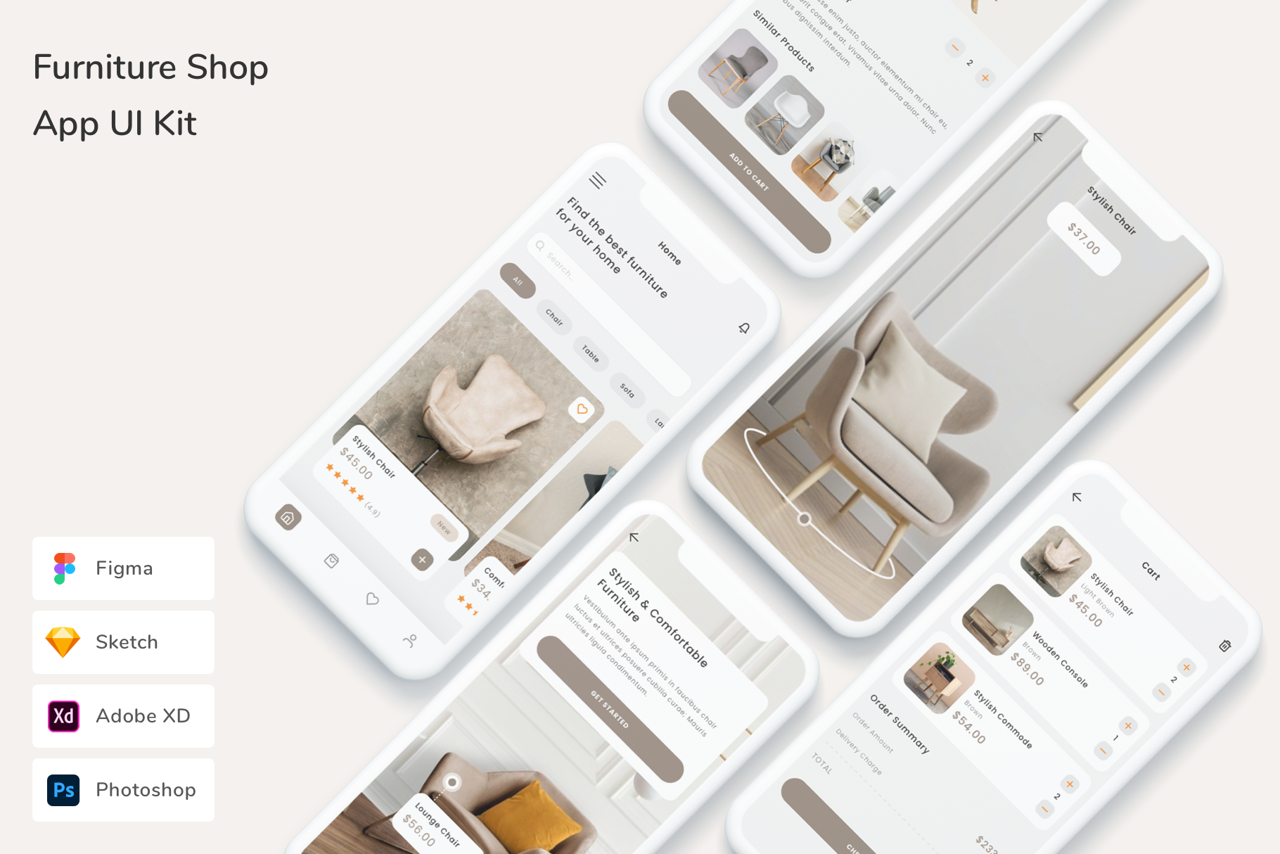 Furniture Shop App UI Kit, an UI Kit Template by Betush