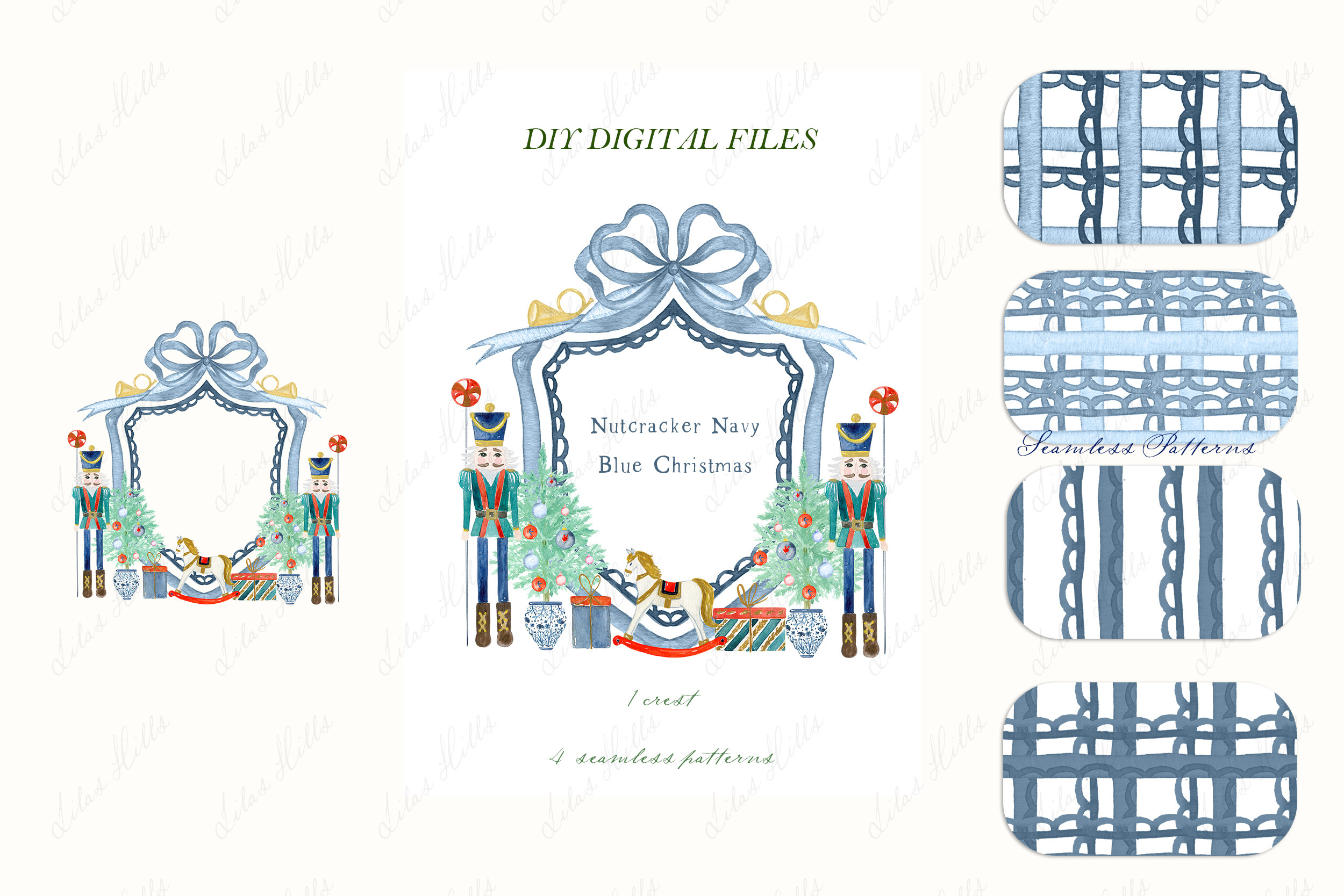 Nutcracker Navy Blue Christmas DIY, a Graphic by LABFcreations