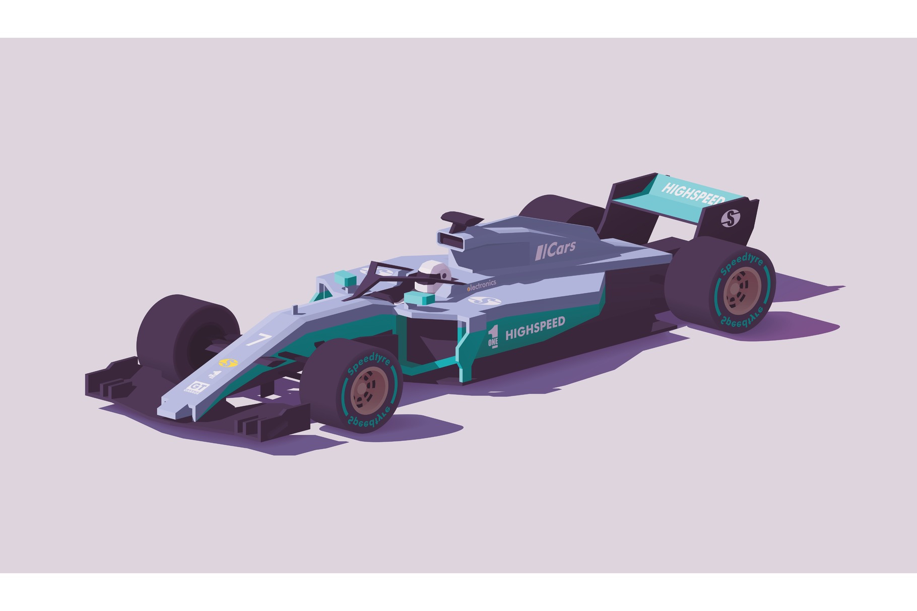 Vector low poly formula racing car | Illustrations ~ Creative Market