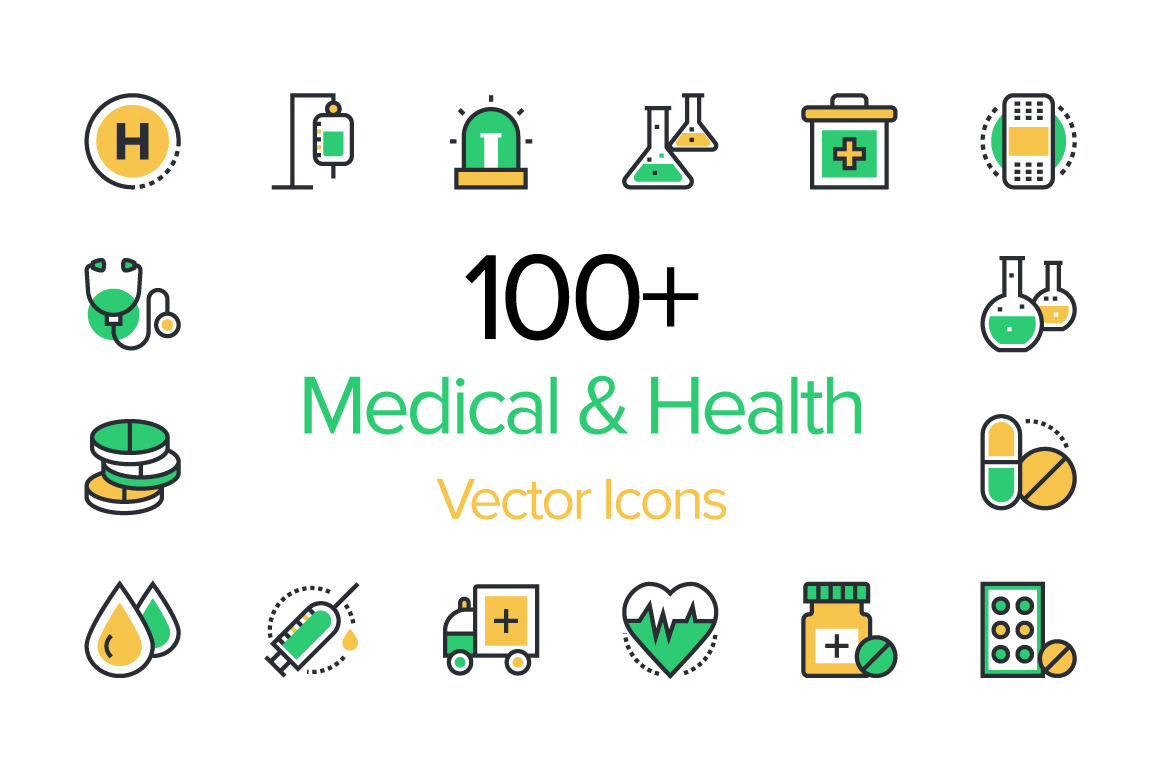 100+ Medical & Health Vector Icons, an Icon by Creative Stall