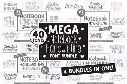 NOTEBOOK HANDWRITING BUNDLE VOL.3, a Handwriting Font by Blush Font Co.
