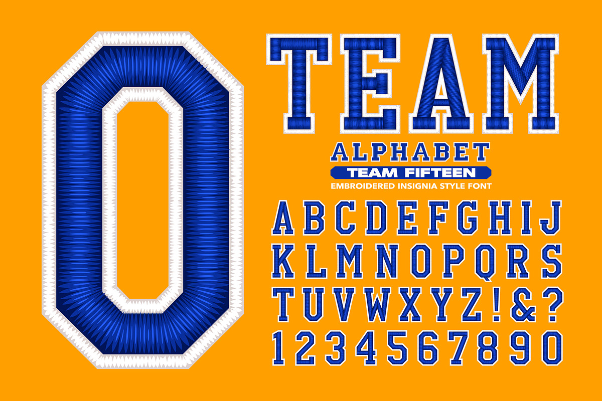 Embroidered Sports Vector Alphabet, an Object Graphic by Mysterylab Designs