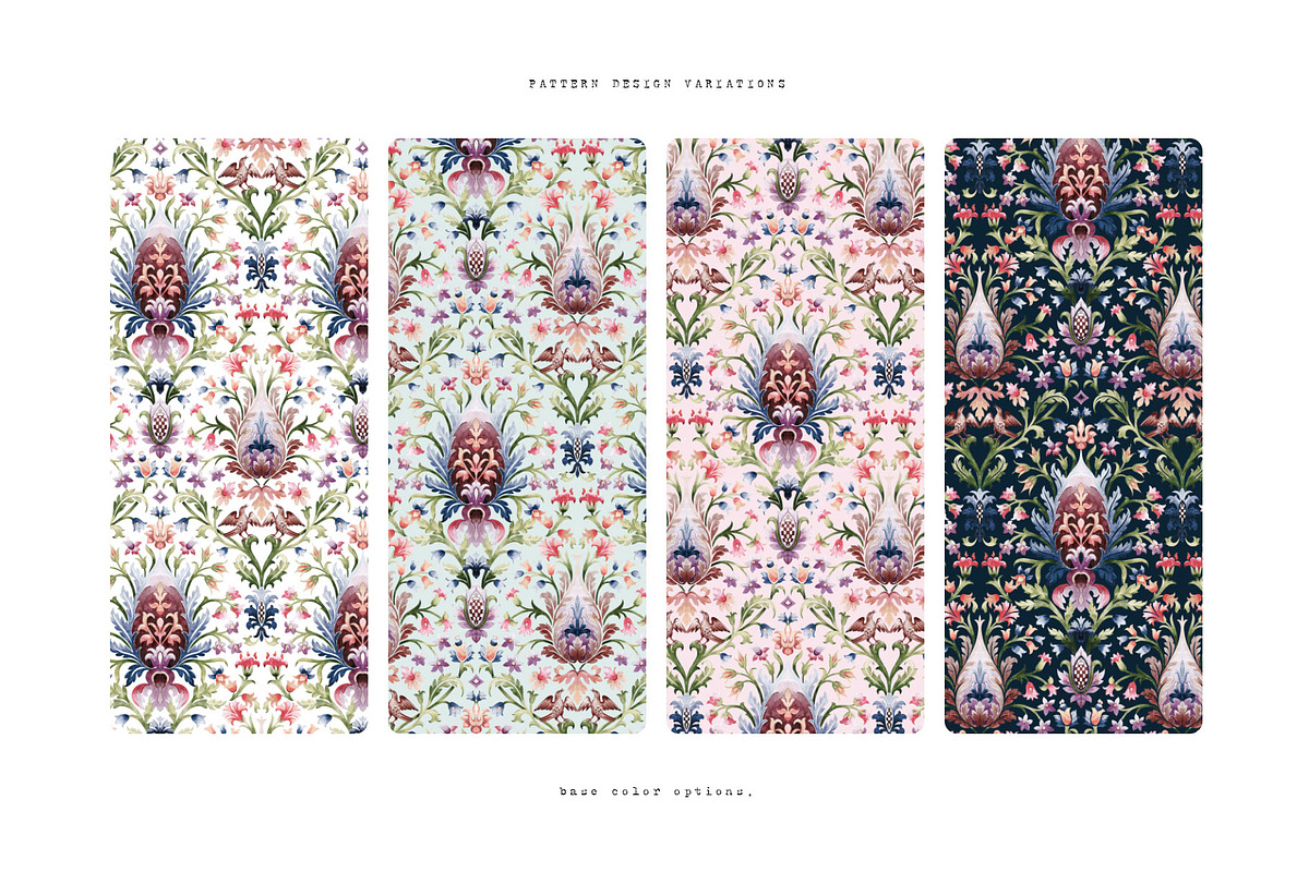 Amasra, Indian damask Print Patterns, a Pattern Graphic by Pink Linen