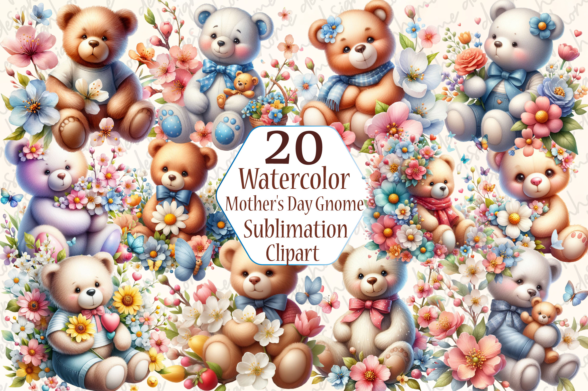 Teddy Bears Spring Clipart Bundle | Graphics ~ Creative Market