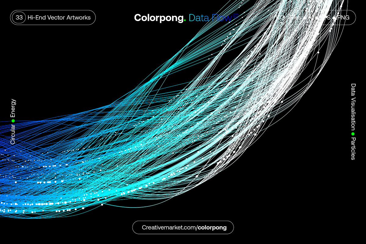 Data Flow - Vector Bundle, a Technology Illustration by Colorpong