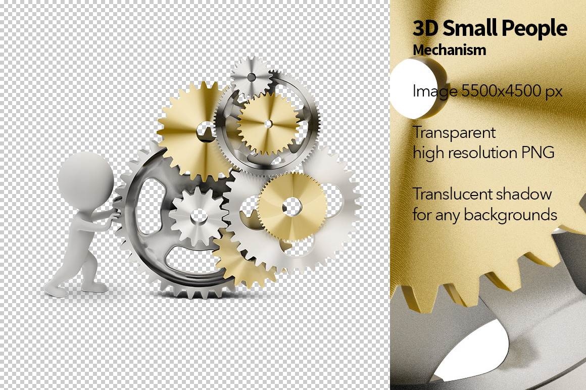 3D Small People - Mechanism, a Person Illustration by Anatoly Maslennikov