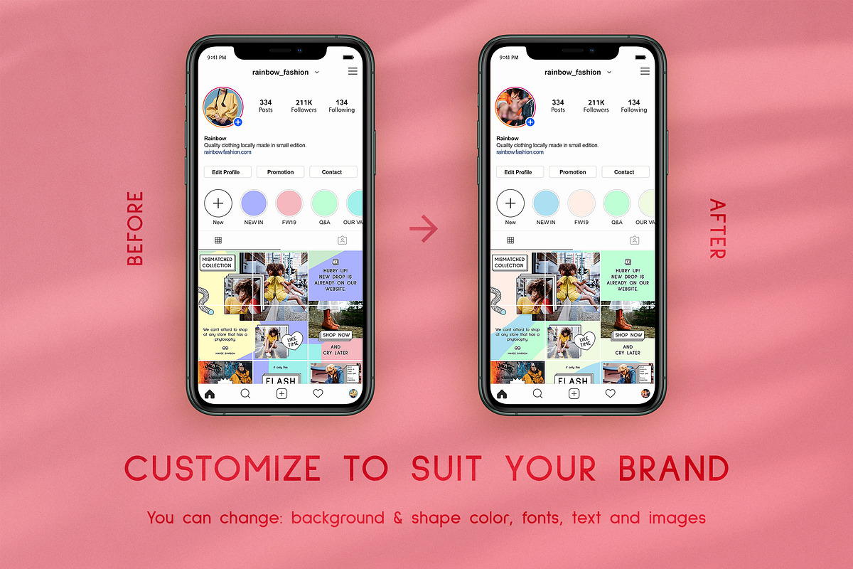 Rainbow Fashion - Instagram Puzzle, a Social Media Template by Andrew ...