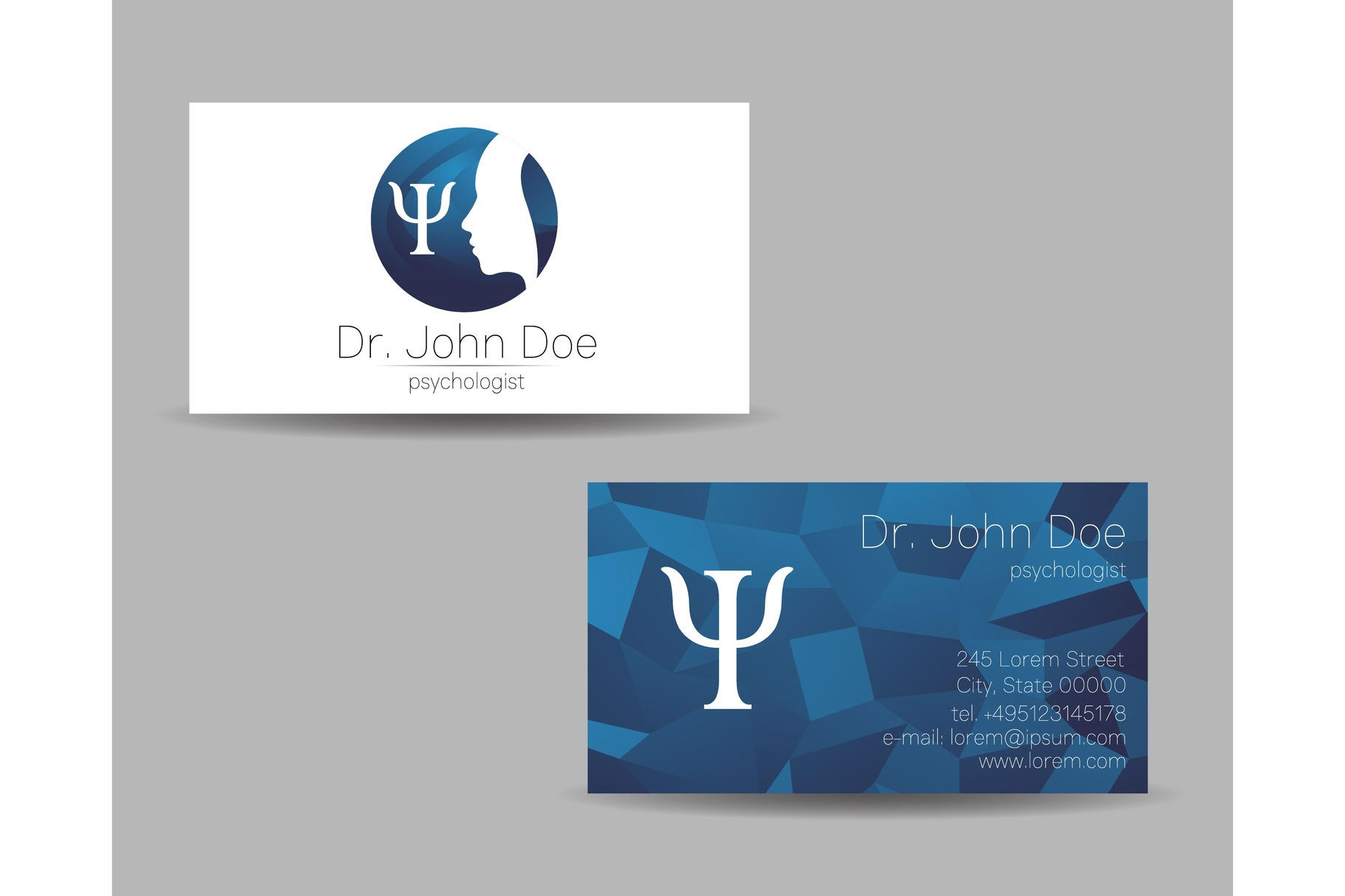 Psychology vector visit card. Modern, a Decorative Illustration by Wittmann