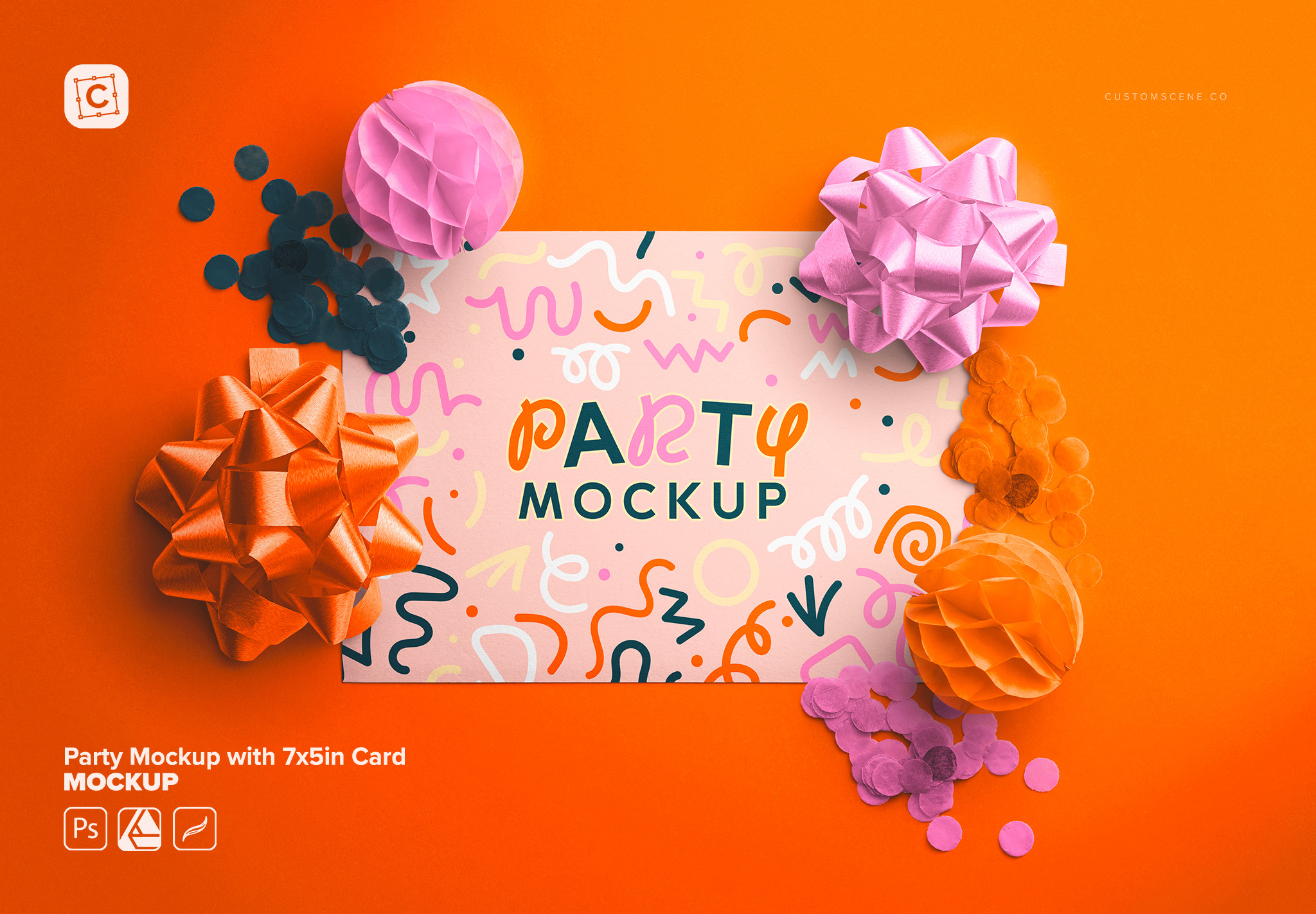 Party Mockup with 7x5in Card, a Product Mockup by Custom Scene