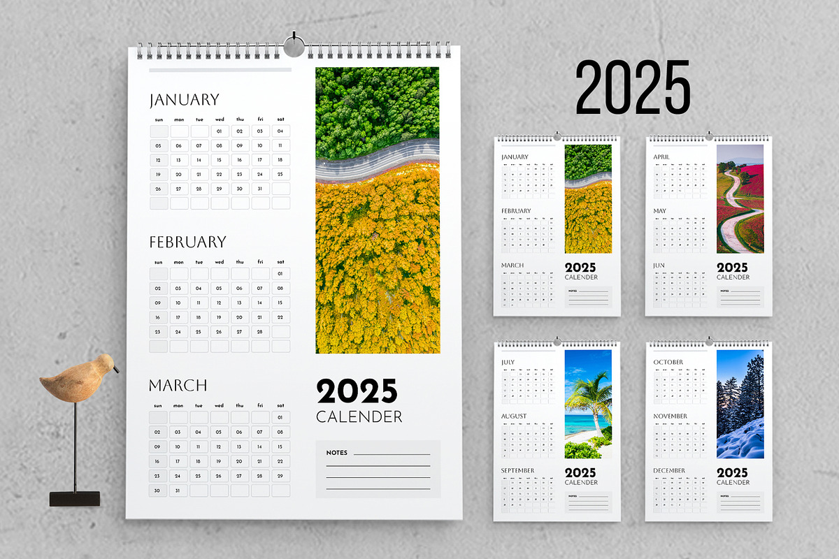 Twelve Months Calendar Template 2025