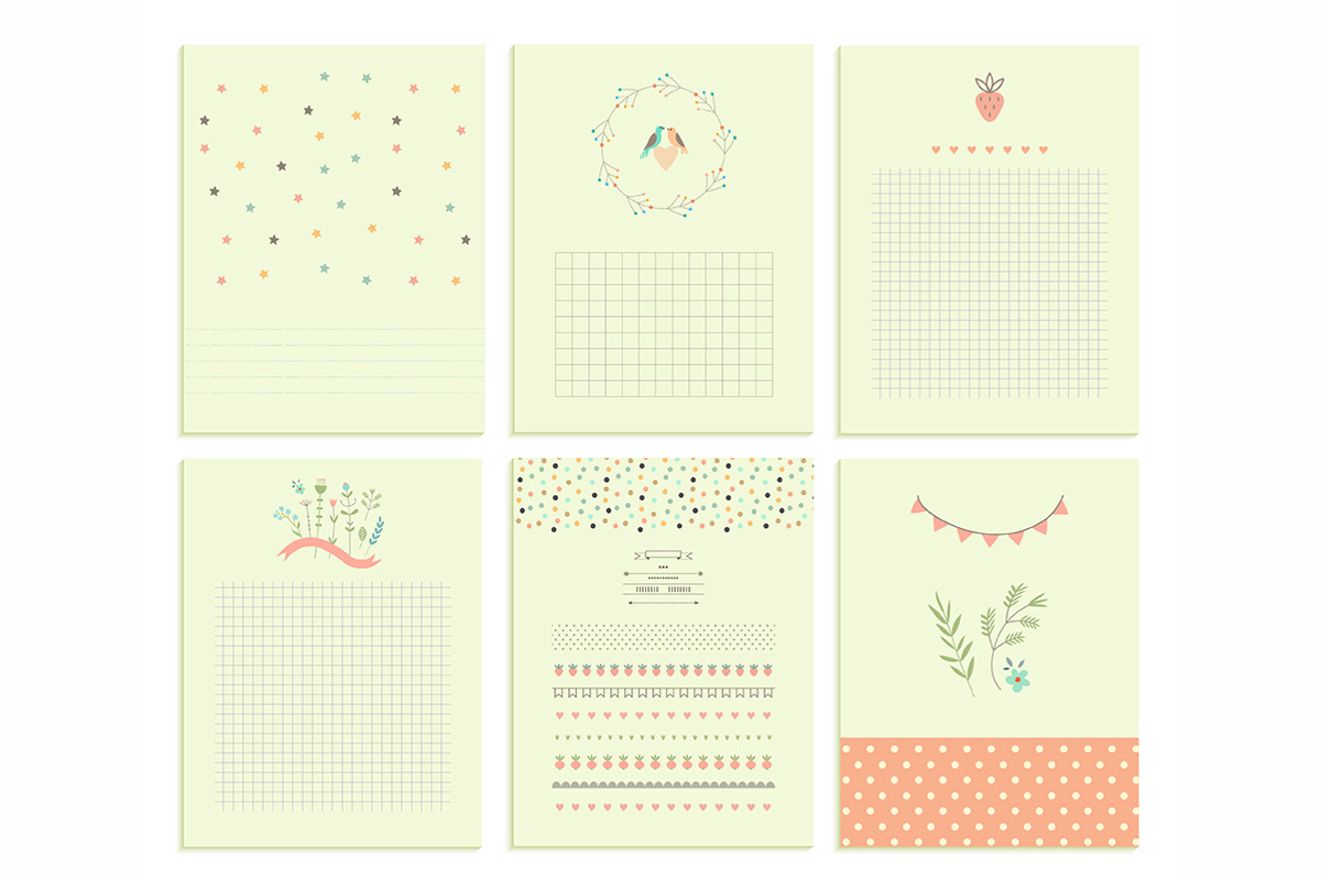 30 templates of cute cards, an Education Illustration by Lera Efremova