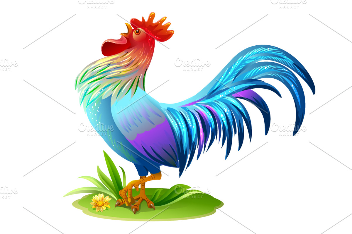 Blue Rooster symbol 2017, an Animal Illustration by orensila