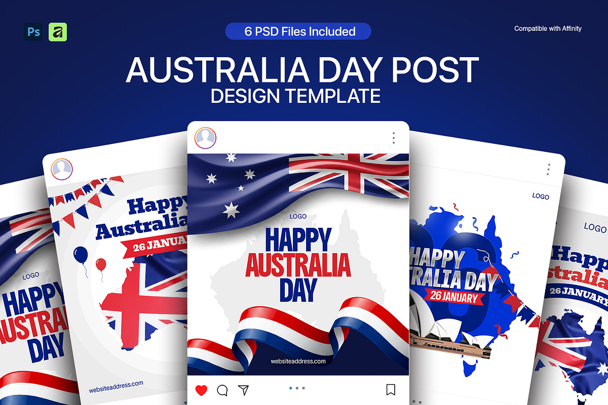 Australia Day Social Media Post, a Social Media Template by RamStudio2