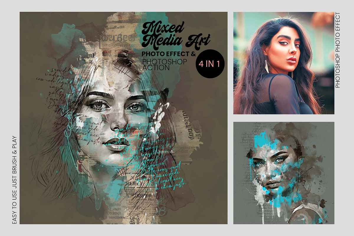 Mixed media art photo effect, an Action Add-On by MRI STUDIO