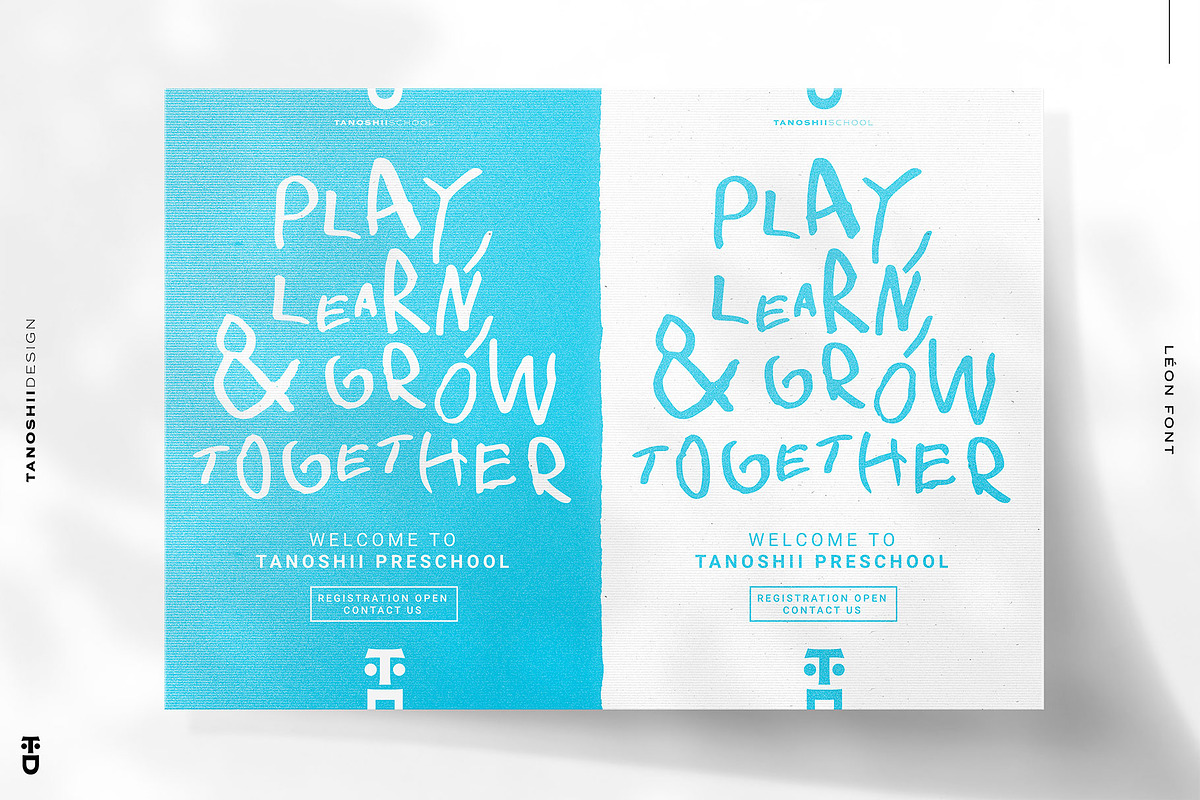 LÉON - Handwritten Font, a Script Font by TANOSHII DESIGN