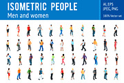 Isometric people vector set, a Person Illustration by aklionka design