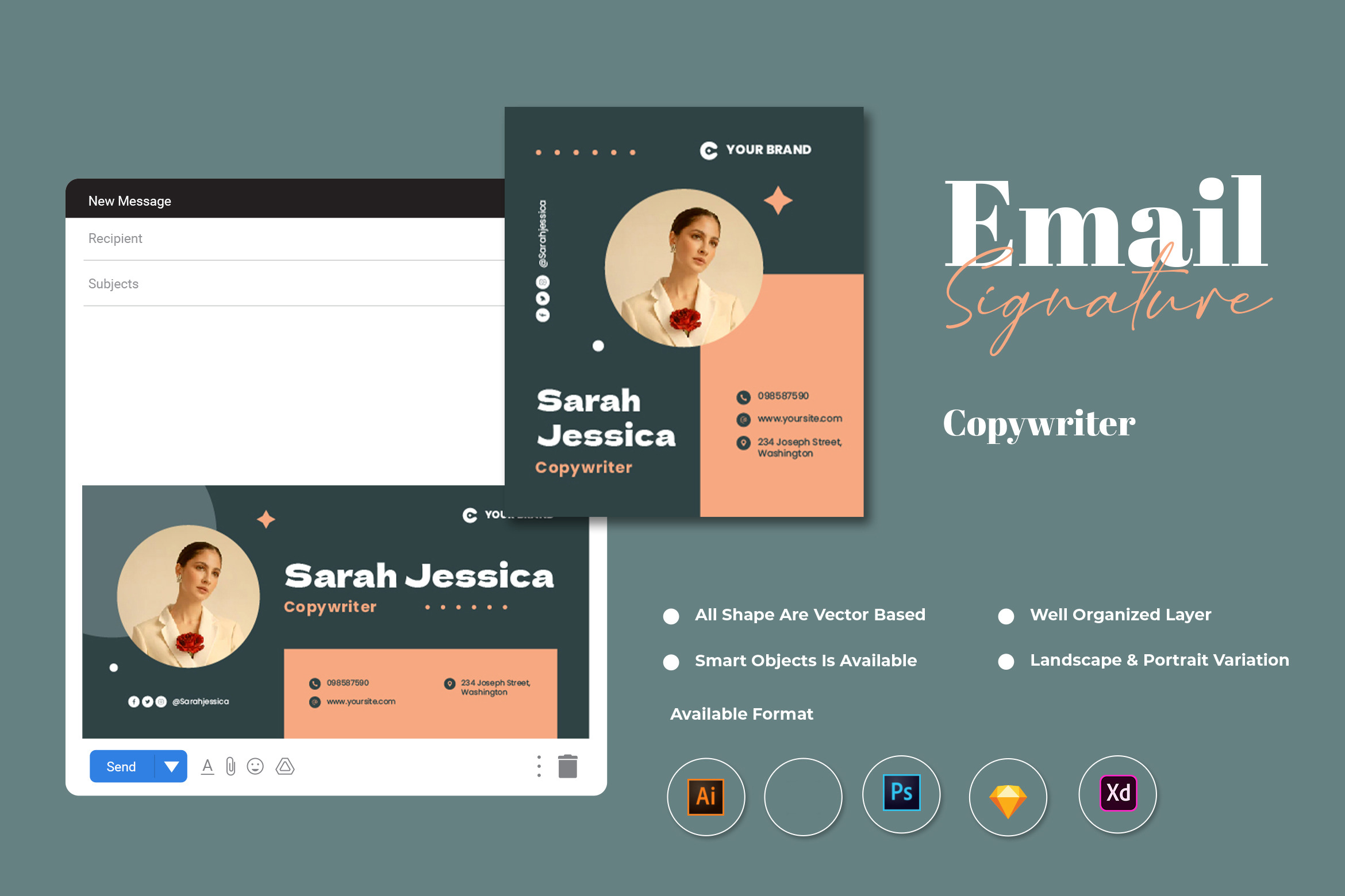 Copywriter Email Signature, an Email Template by Rahardi Creative