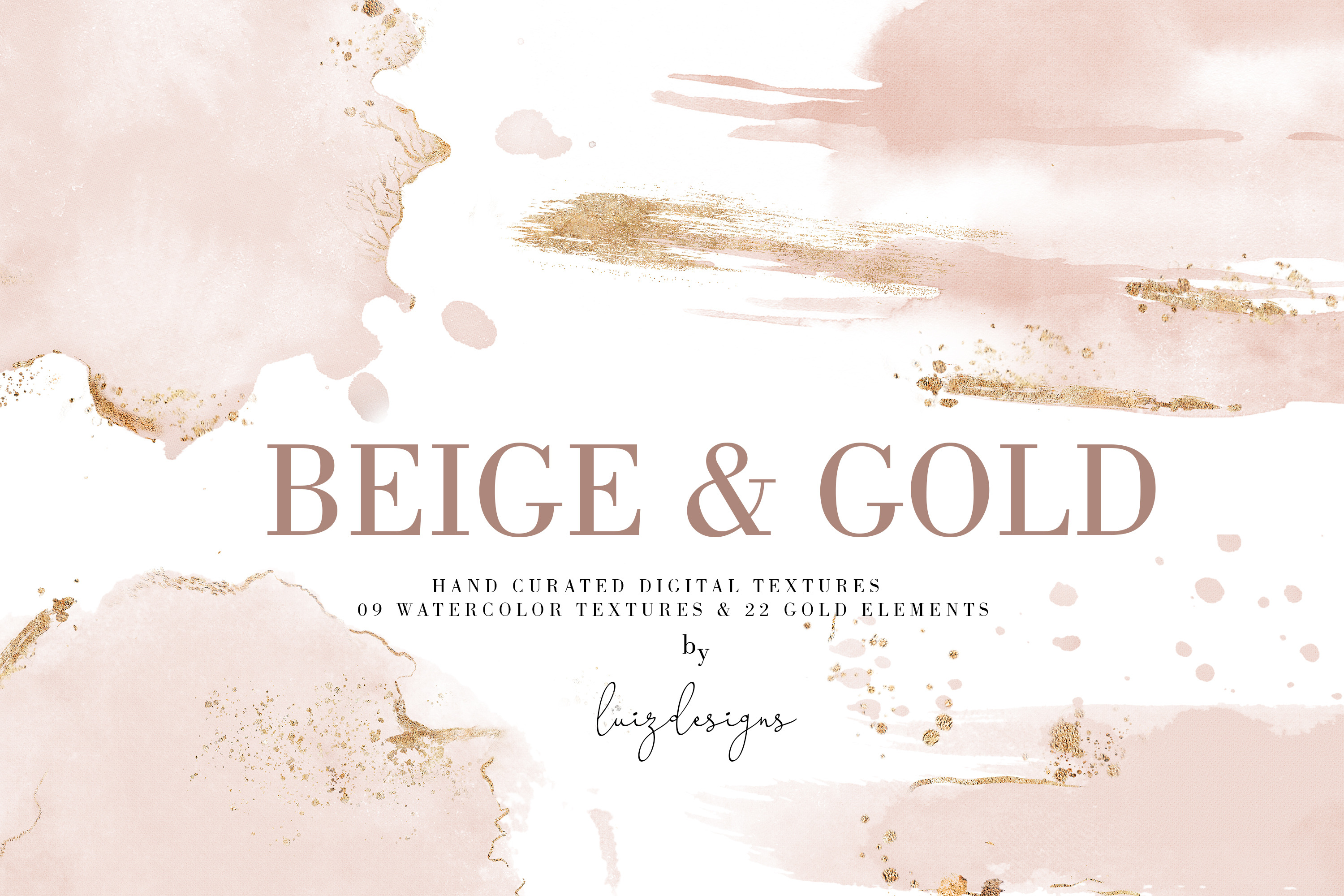 Beige & Gold Textures, a Texture Graphic by Luiz da Rolt Grathwohl