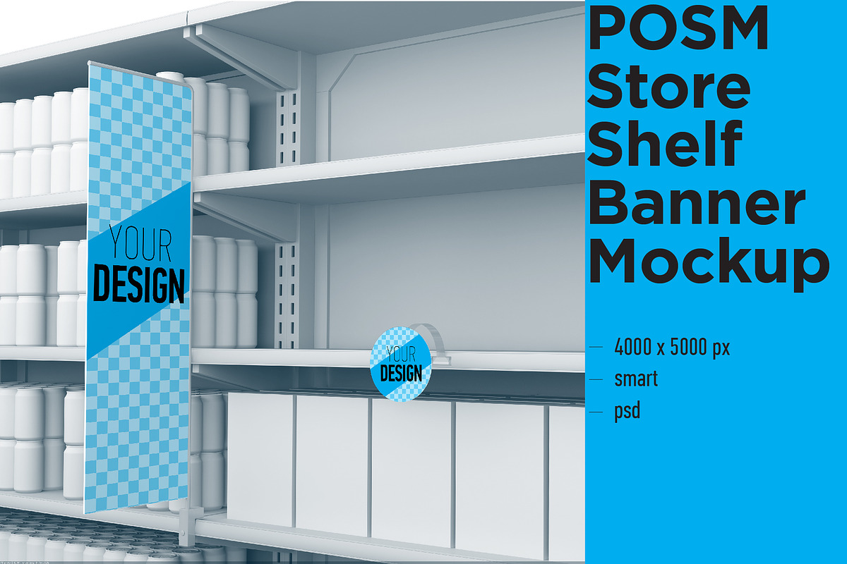 POSM Store Shelf Banner Mockup