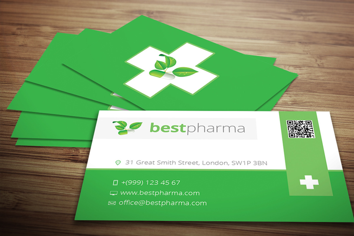 Pharmacy Business Card, a Business Card Template by Crazyleaf