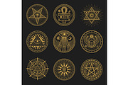 Occult signs, occultism, alchemy, an Illustration by Vector Tradition
