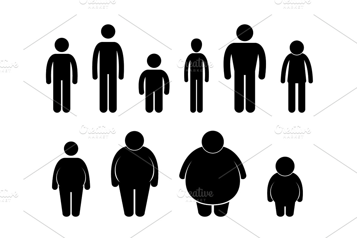 Different Body Figure Size Man Icons, an Icon by Leremy Stick Figures