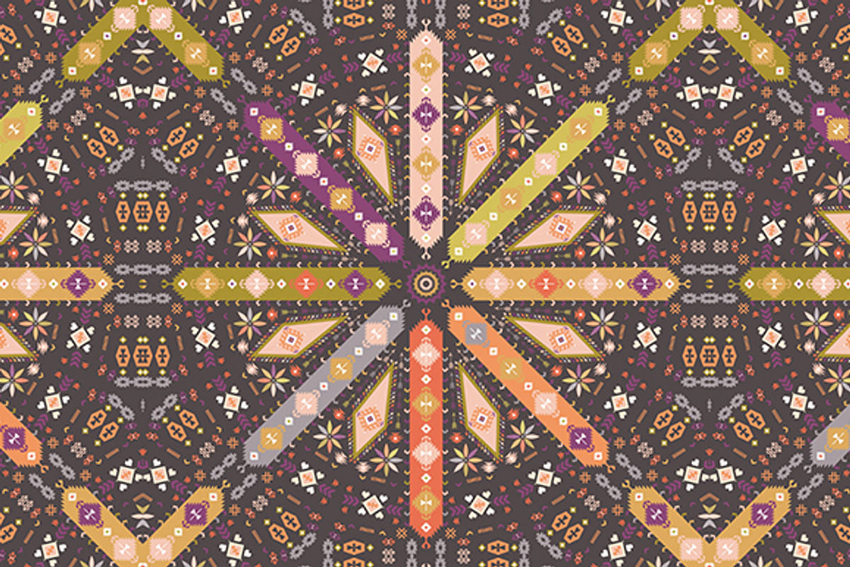 Circular set of aztec patterns, a Pattern Graphic by tomuato | Creative ...