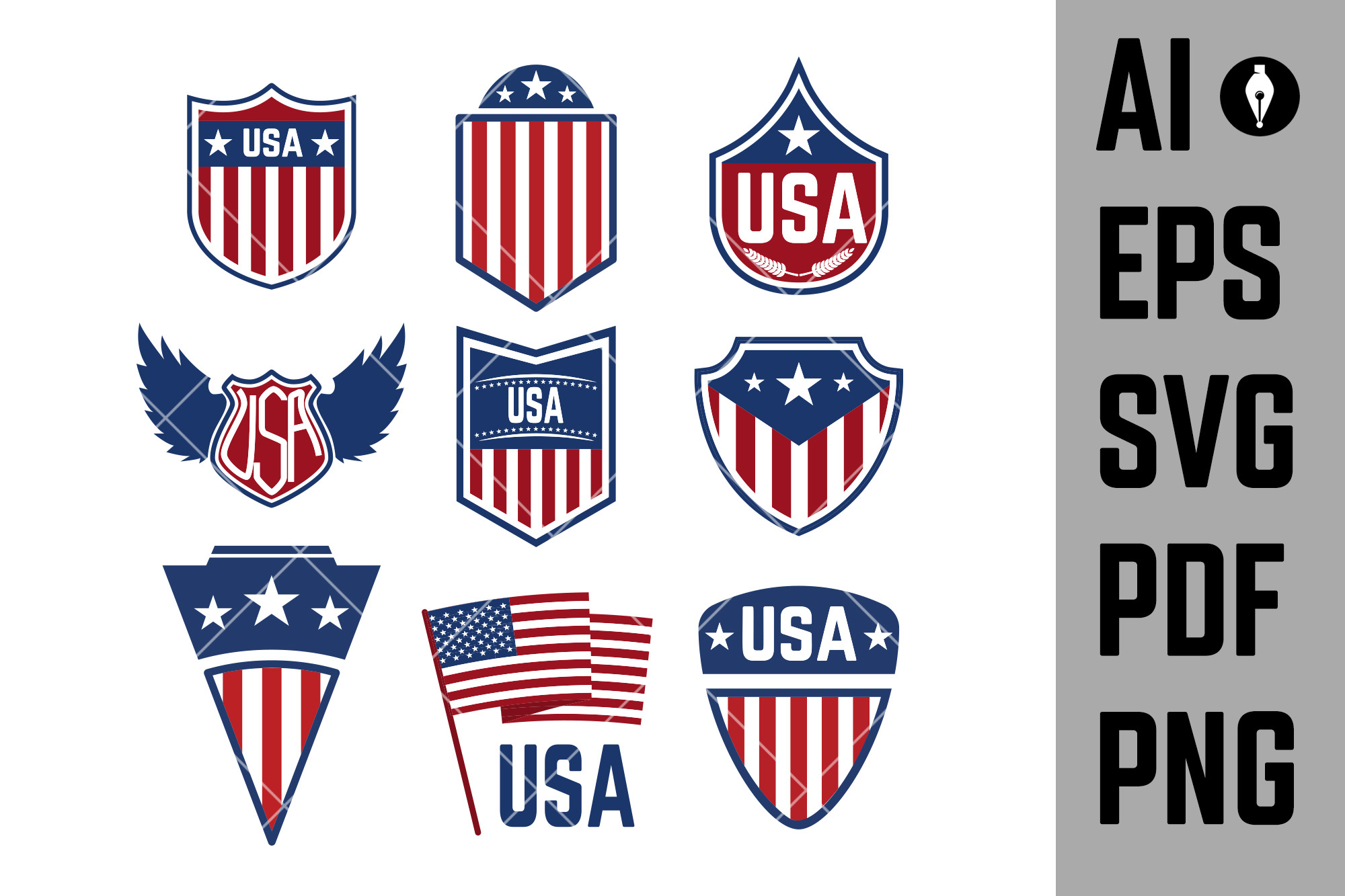 Vector set of the USA labels SVG, an Icon by Vectorhight