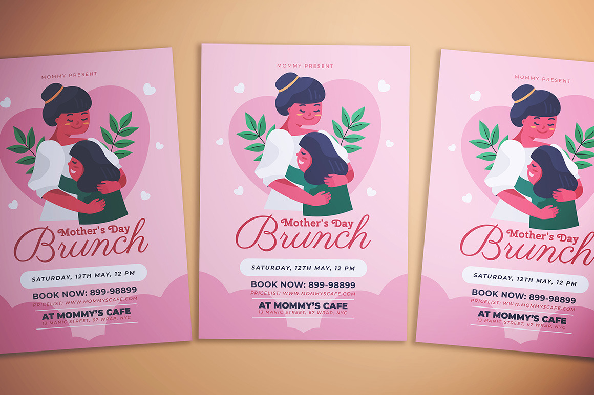 Mother's Day Brunch Flyer, a Flyer Template by Gumico Studio.