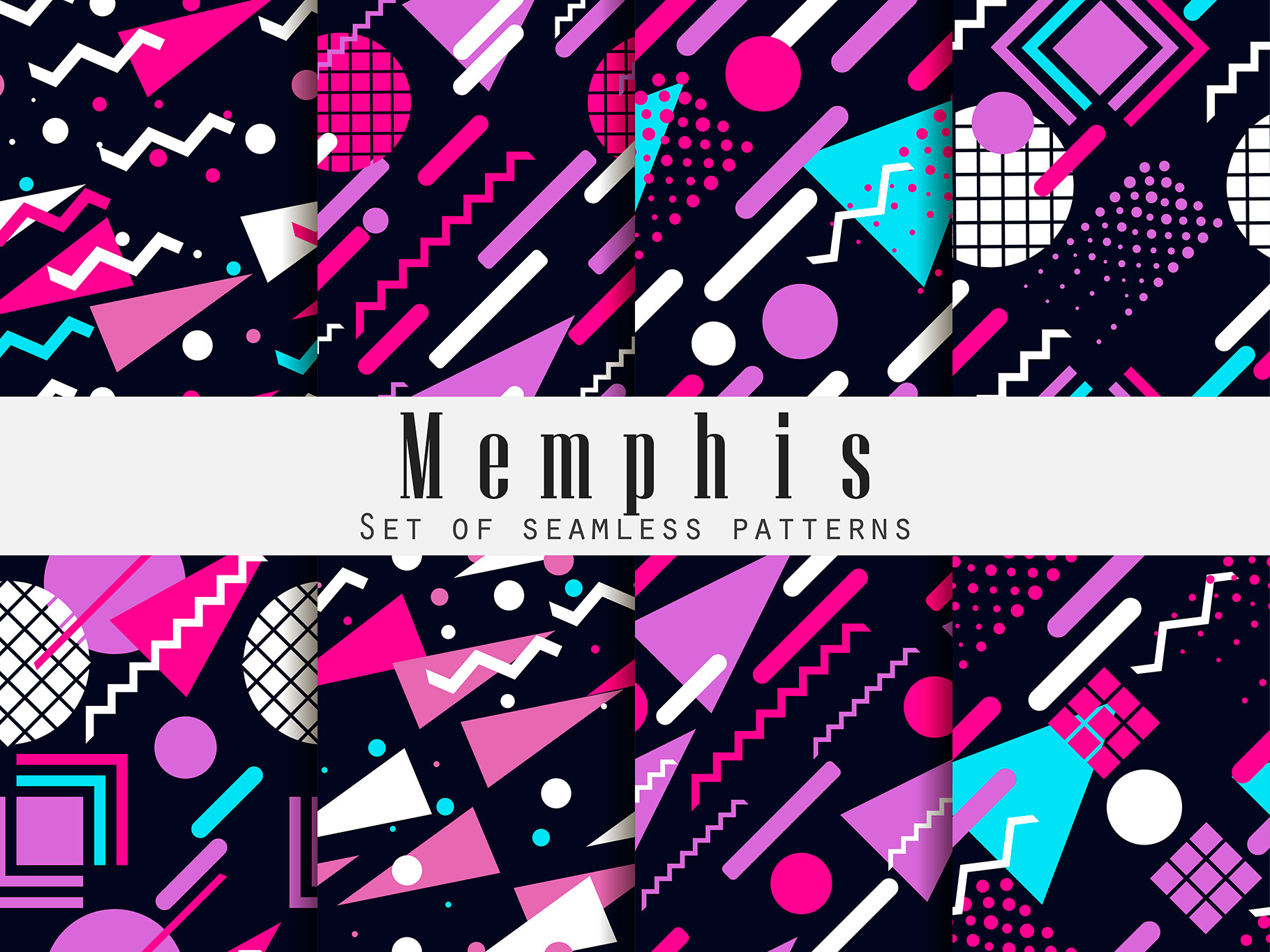 Memphis seamless patte style of 80's | Graphic Patterns ~ Creative Market
