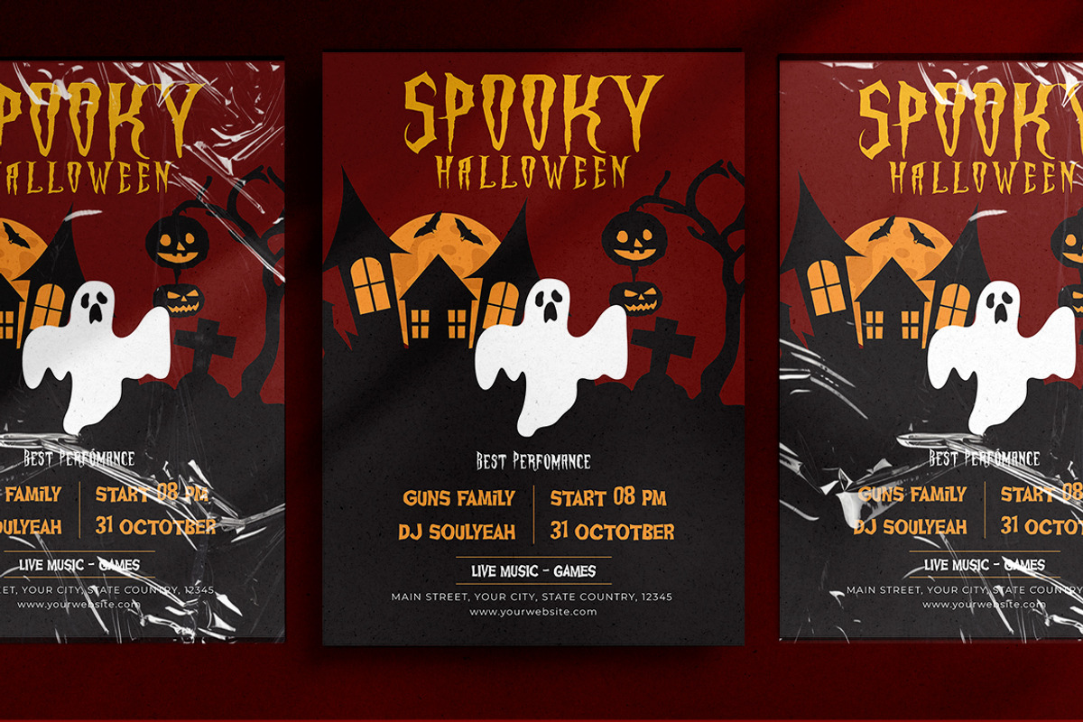 Spooky Halloween Flyer, a Flyer Template by skiiller studio