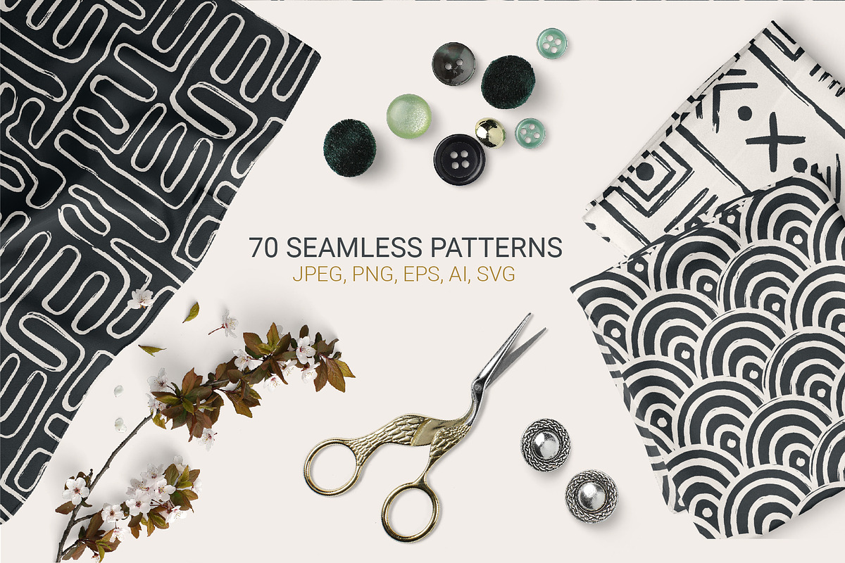 70 Modern Seamless Patterns, a Pattern Graphic by AnnArt