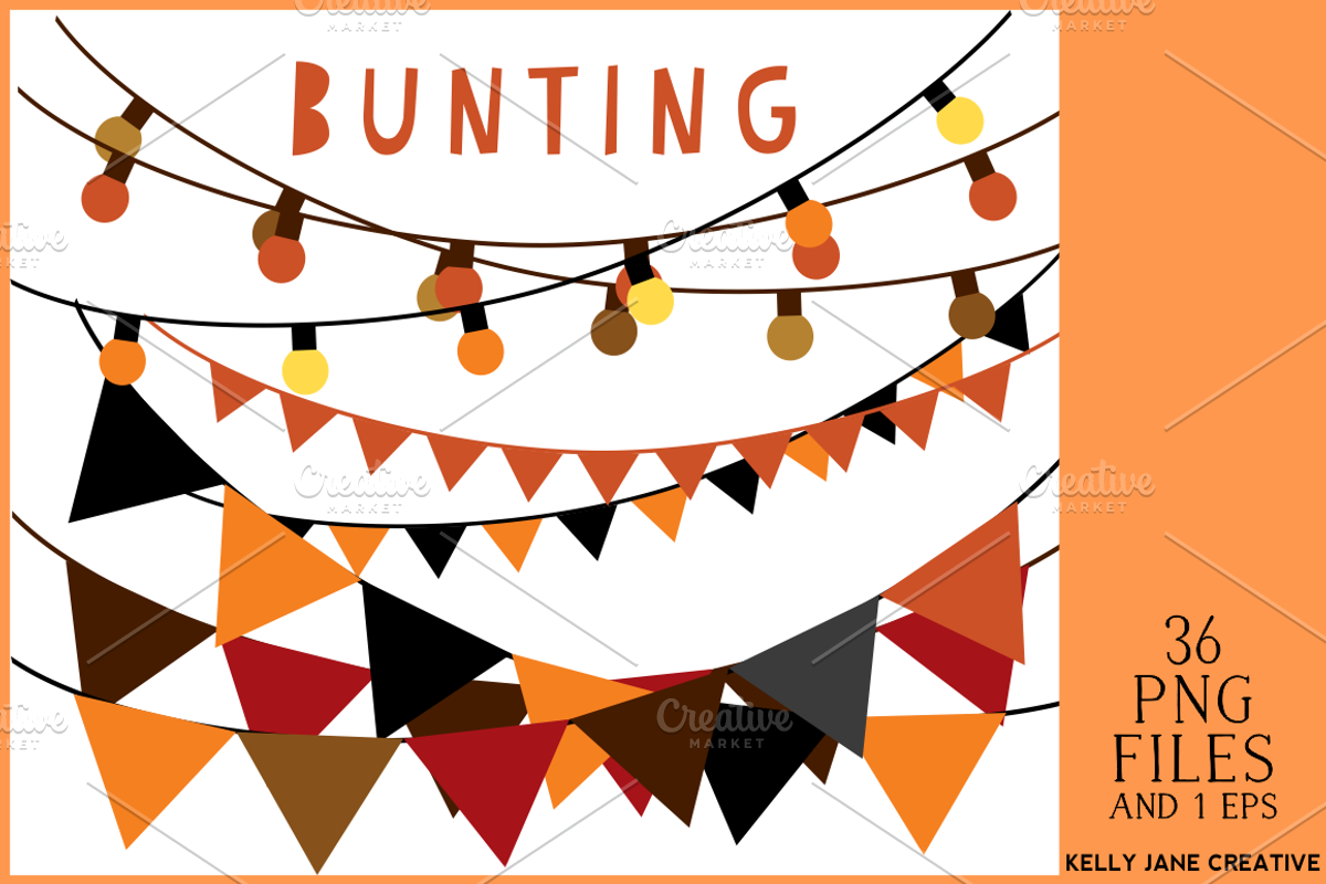 Halloween Bunting & String of Lights, a Decorative Illustration by ...