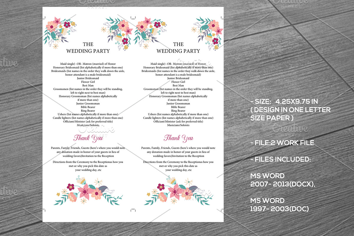 Wedding Program Template, an Invitation Template by retrographix