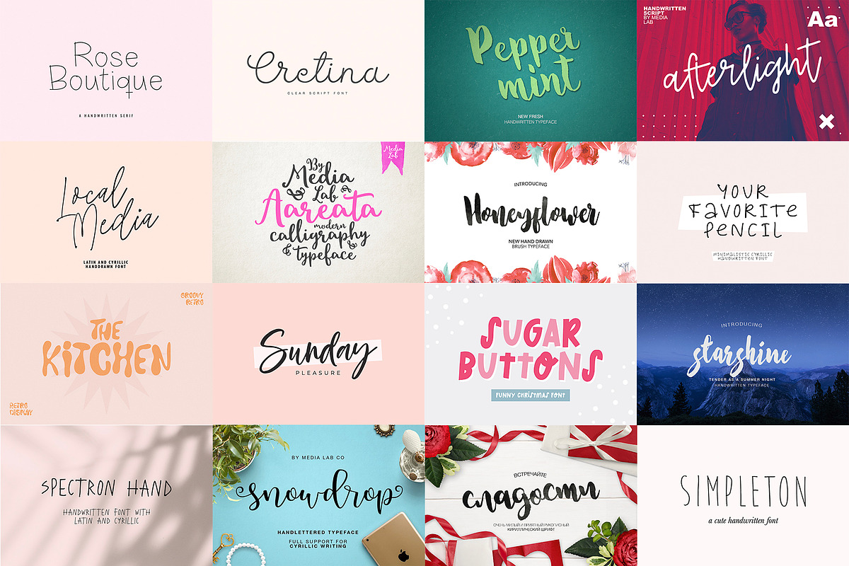 ALL MY FONTS Bundle, a Handwritten Font by supfonts
