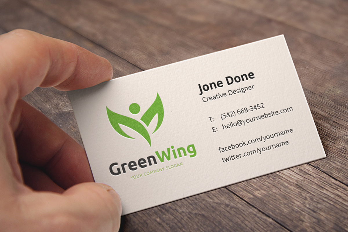 Green Wing Logo, a Templates & Theme by Vectorwins Premium Shop