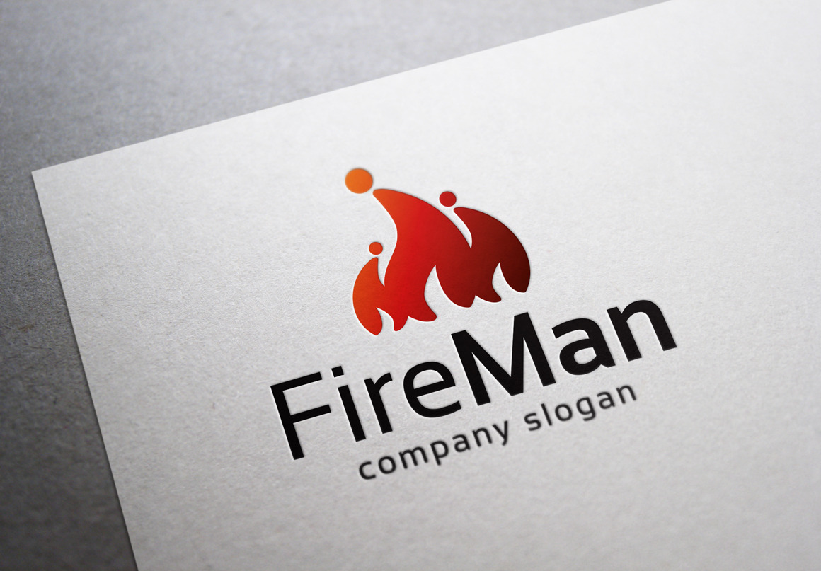 Fire Man Logo, a Branding & Logo Template by EmilGuseinov