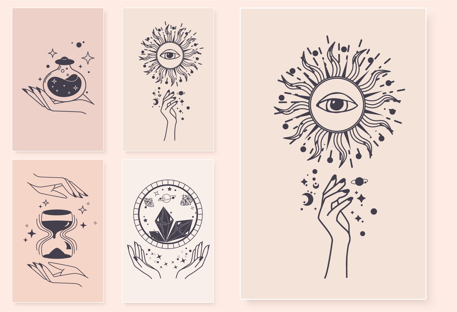 Celestial Tarot Magic Mystical set, an Object Graphic by ZinetroN