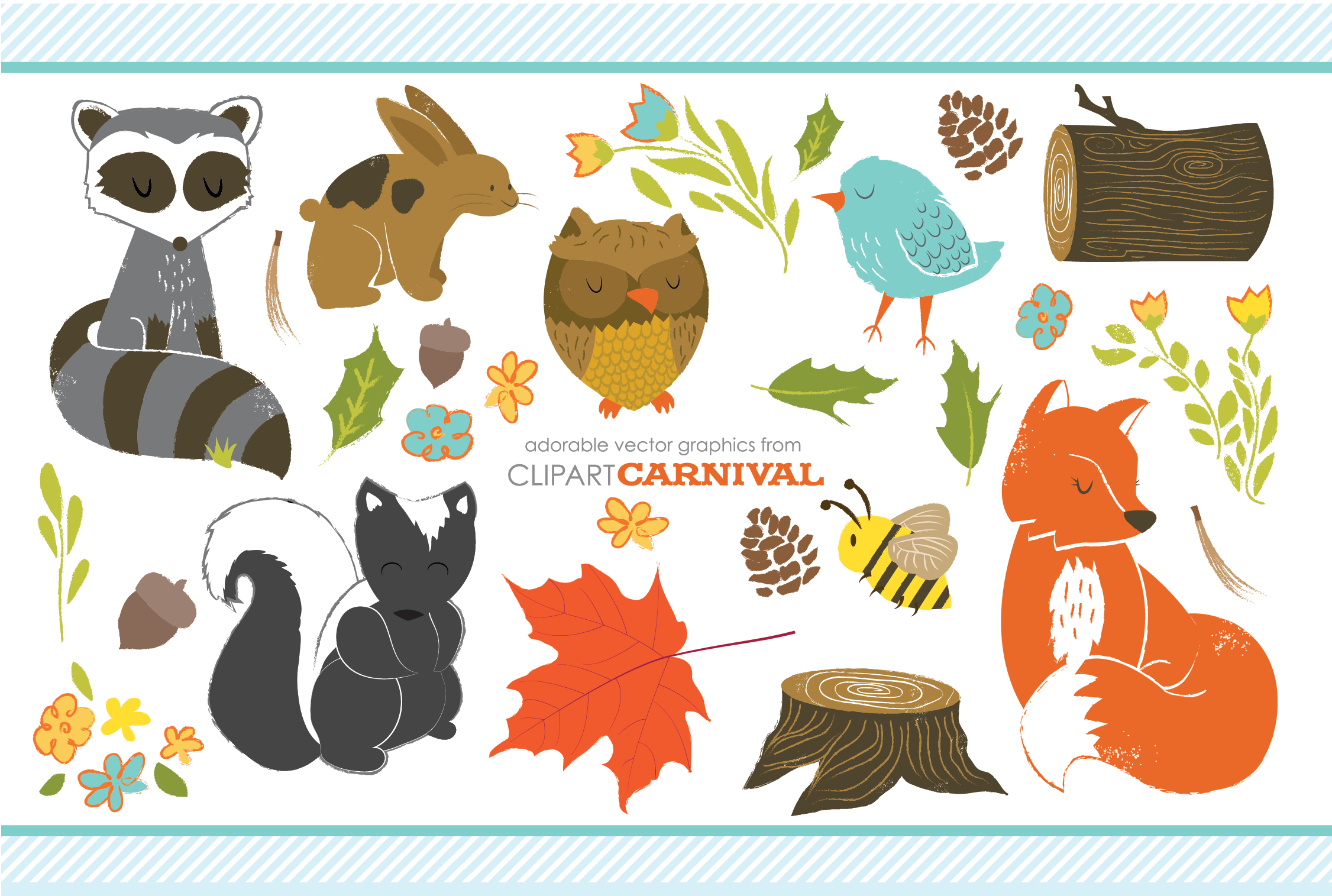 Cute Woodland Animals with Texture, an Animal Illustration by ...