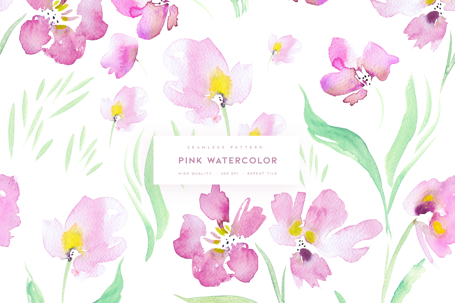 Pink Watercolor, a Pattern Graphic by MalyskaStudio